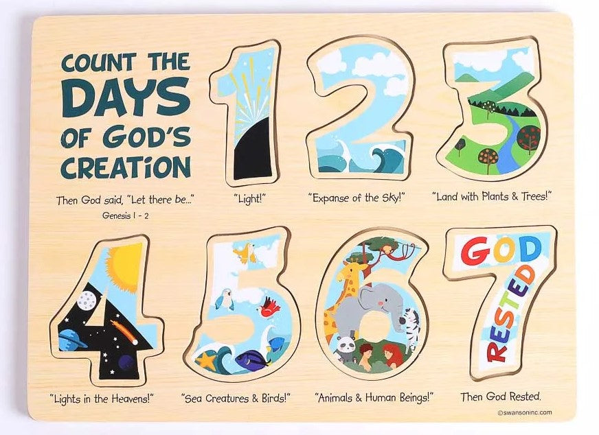 Count the Days of God's Creation Wooden Puzzle — One Stone Biblical ...