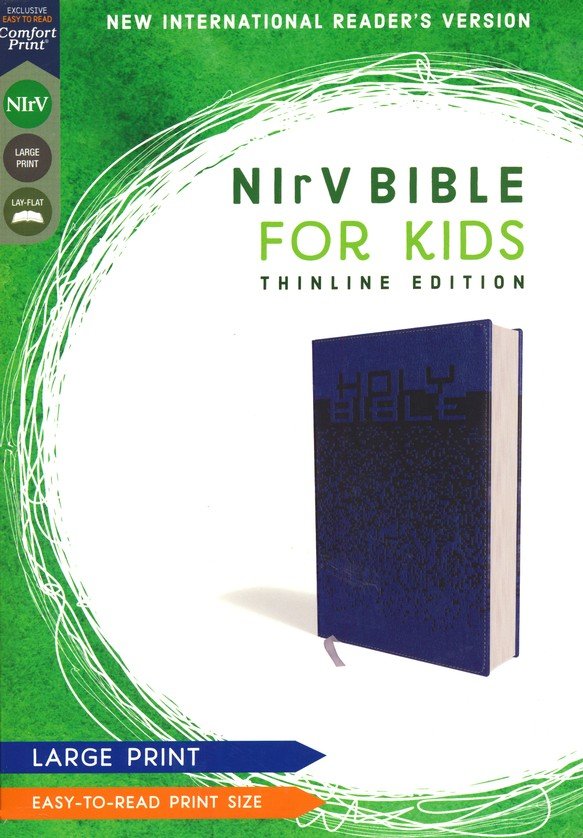 NIrV Bible for Kids, Large Print, Blue Leathersoft — One Stone Biblical ...