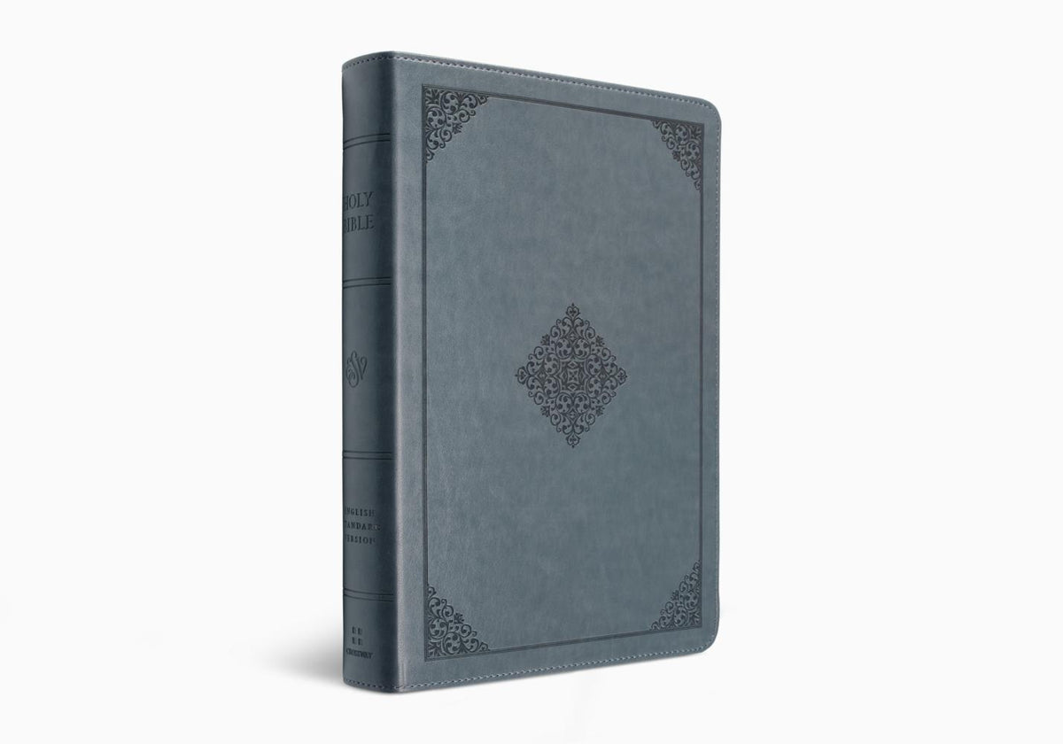 ESV Large Print Wide Margin Bible Slate Blue — One Stone Biblical Resources