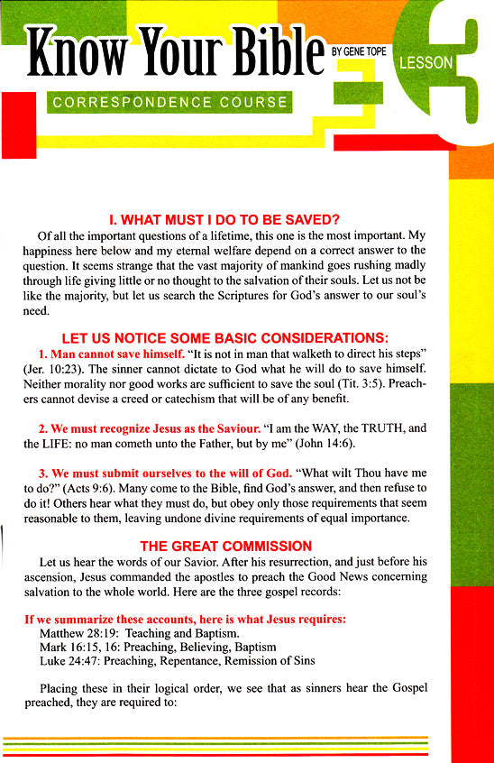 Know Your Bible CC: Lesson 3 — One Stone Biblical Resources