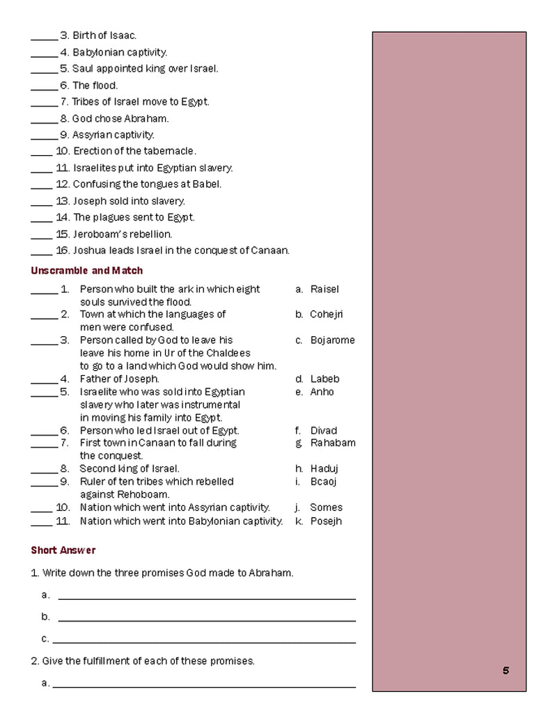 Old Testament Survey, Part 2 (Word in the Heart, 8:4) — One Stone ...