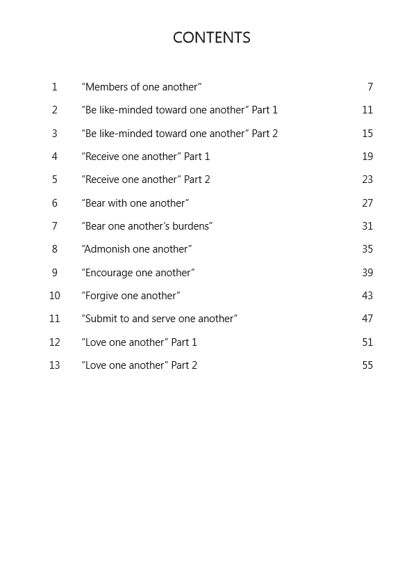 Members of One Another — One Stone Biblical Resources