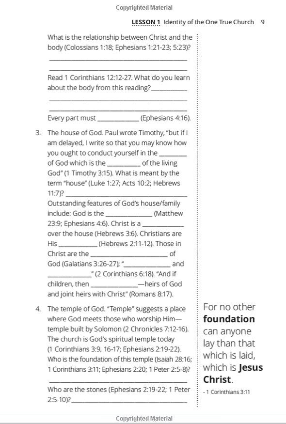 The One True Church (Faith Builder Series, 8:3) — One Stone Biblical ...