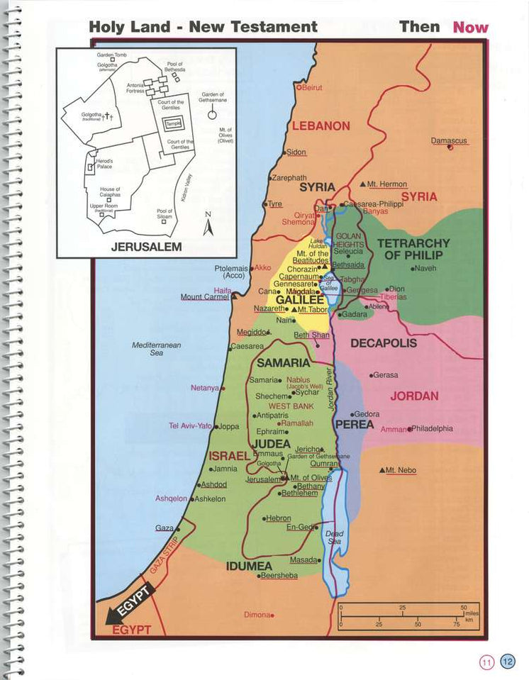 Then and Now Bible Maps Spiral Bound Book — One Stone Biblical Resources