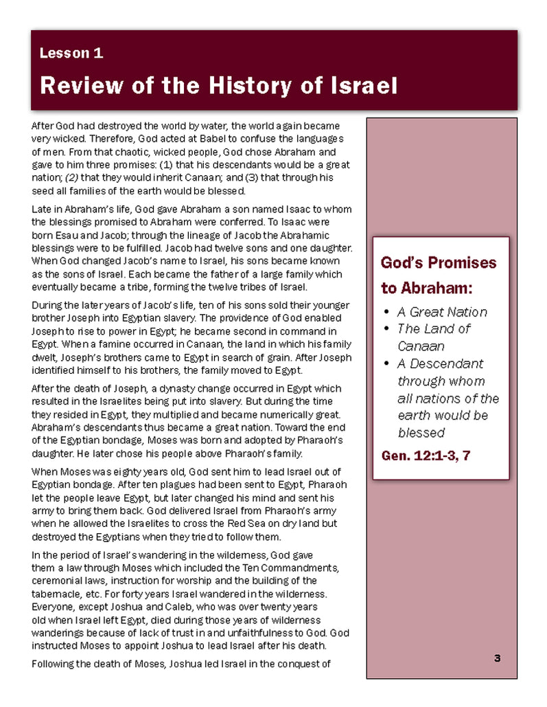 Old Testament Survey, Part 2 (Word in the Heart, 8:4) (top) — One Stone ...